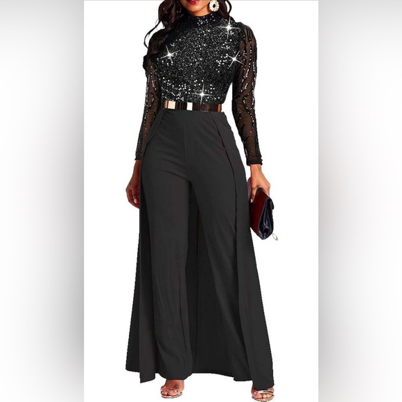 verwin | Pants & Jumpsuits | Nwot Embellished Black High Waisted ...